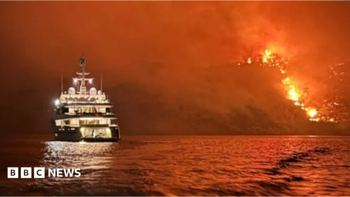 Greece wildfire: Anger after yacht fireworks spark blaze in Hydra - BBC ...