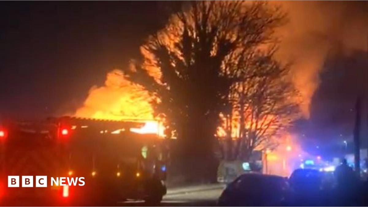 Aston roads closed as fire crews deal with factory blaze - BBC News