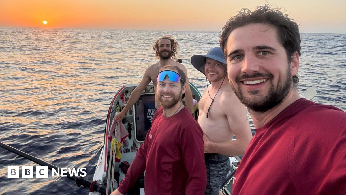 Devon rowing teams battle flying fish in Atlantic crossing - BBC News