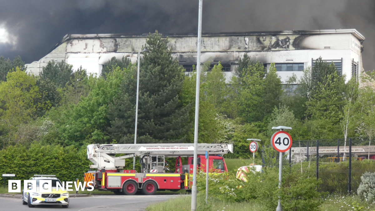 Cannock warehouse blaze not out yet - fire service - BBC News