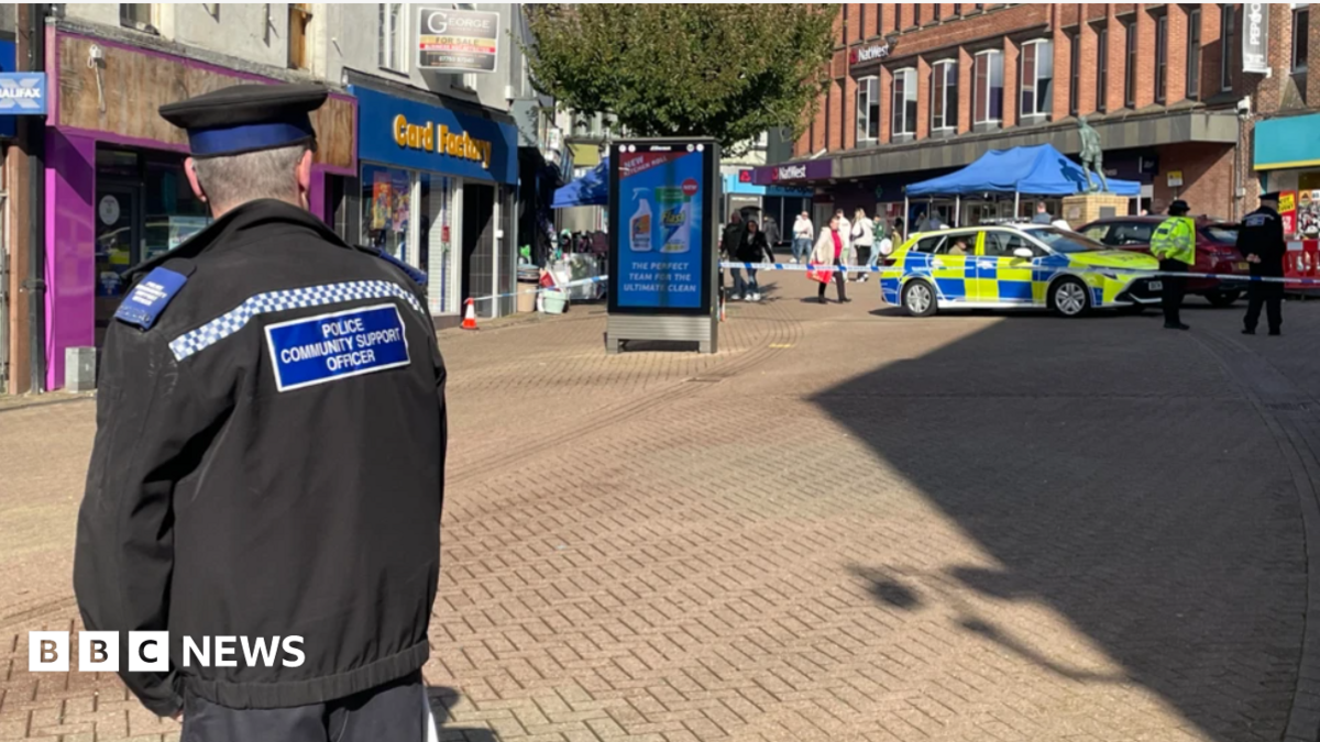 Man, 23, charged after town centre stabbing - BBC News