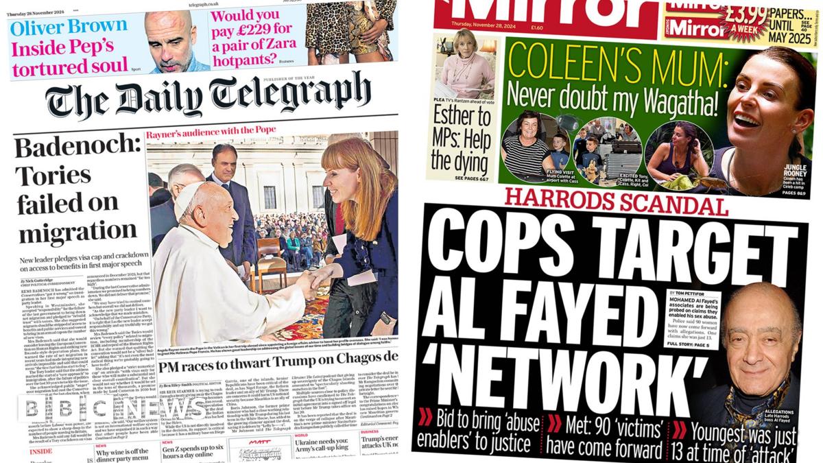 Newspaper headlines: 'Tories failed on migration' and 'cops target Al ...
