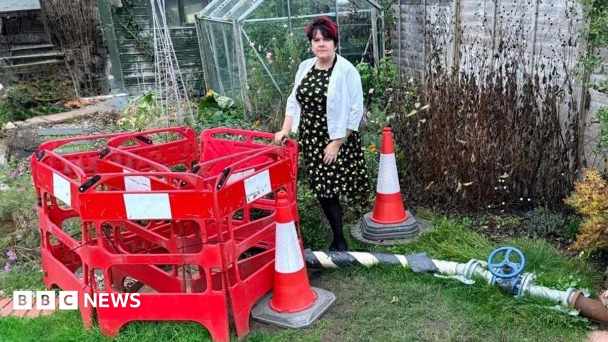 Thames Water CEO visits sewage-affected garden in Pamber Heath - BBC News