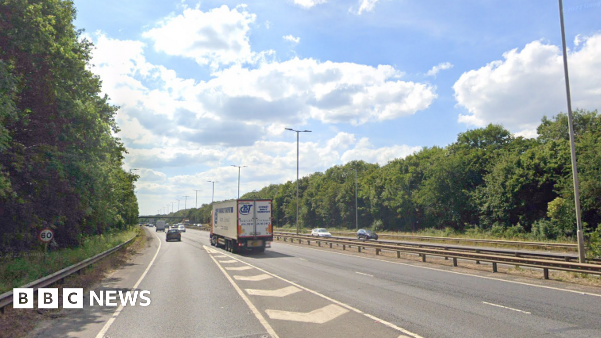 A1139 at Peterborough closed after lorry overturns and drops load - BBC News