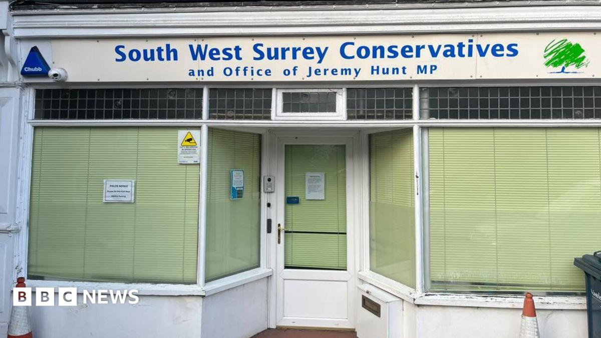 Surrey: Abusive graffiti on Chancellor Jeremy Hunt's office windows ...