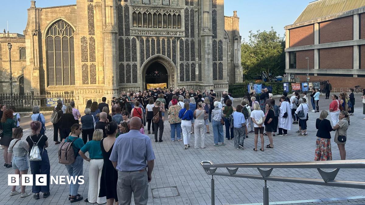 Norwich walk highlights scourge of violence against women - BBC News