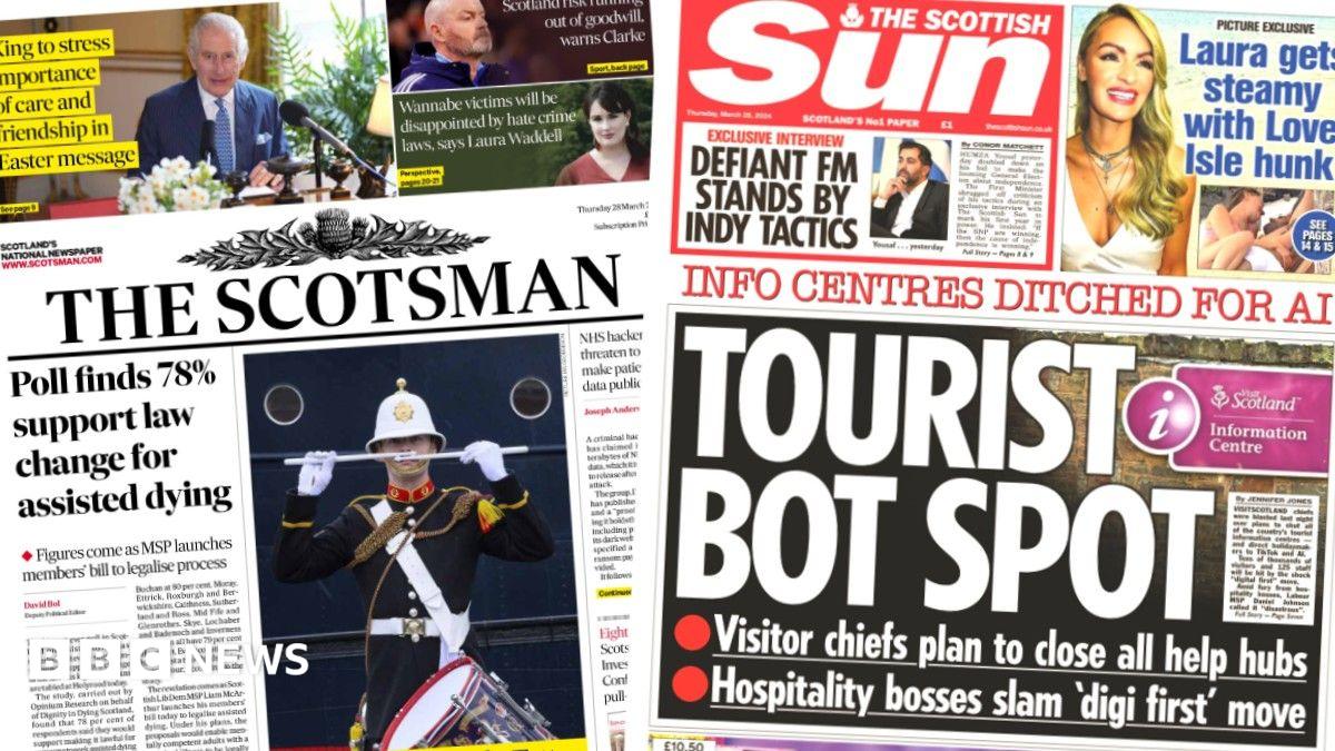 Scotland's papers: 'Support for assisted dying' and tourist 'bot spot ...