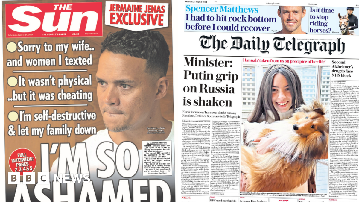 Newspaper headlines: Lynch tributes and Jenas 'so ashamed' - BBC News