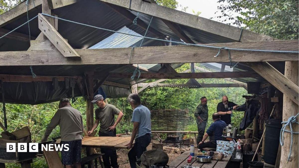 Devon woodland session to help veterans manage stress - BBC News