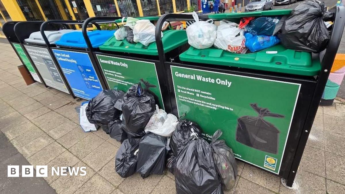 Overflowing bin hubs cause concern for Glasgow residents - BBC News