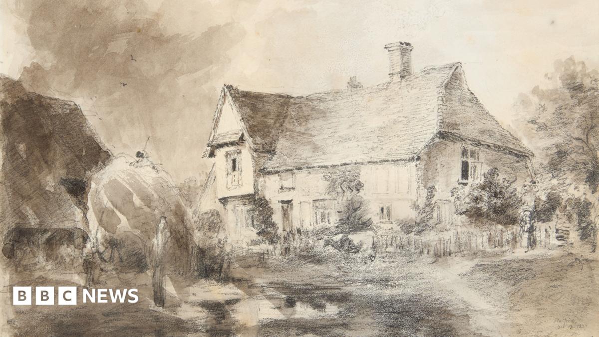John Constable Suffolk drawing up for sale after 200 years - BBC News