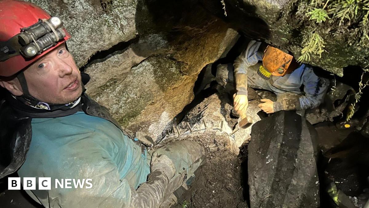 Fermanagh: Man rescued after getting stuck in cave - BBC News