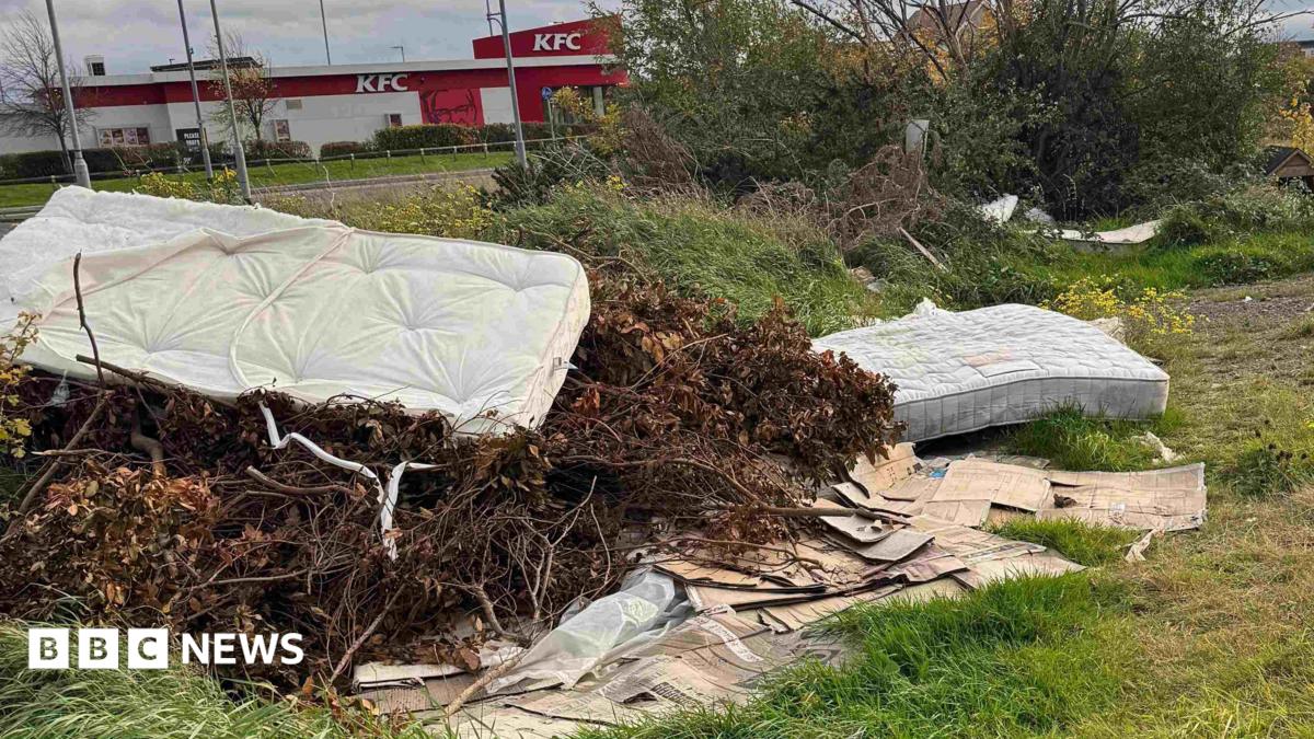 Piles of litter building up near Middlesbrough's Riverside Stadium ...