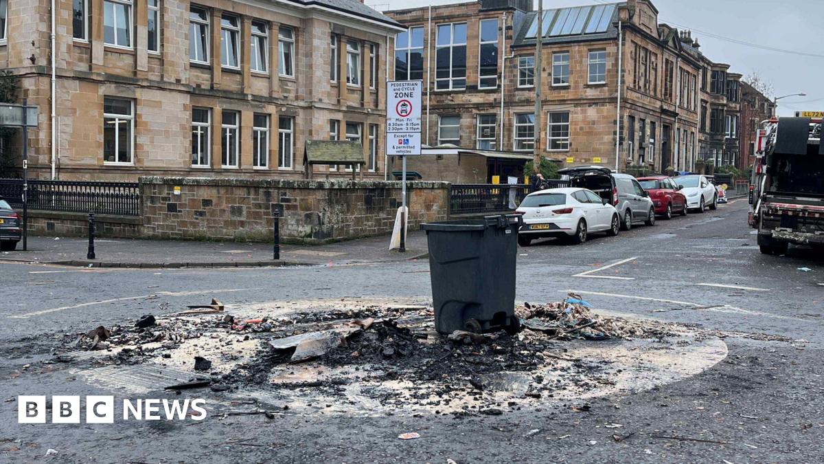 Two charged after Pollokshields Bonfire Night disorder - BBC News