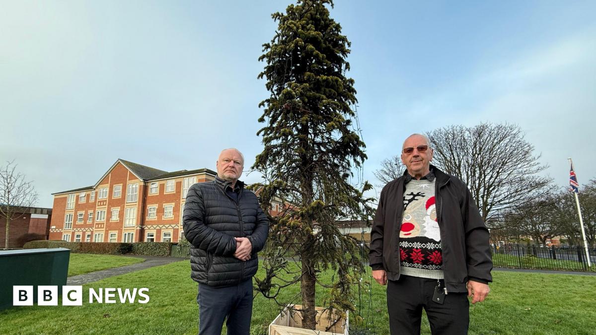 Sunderland Christmas tree's lights and branches vandalised - BBC News