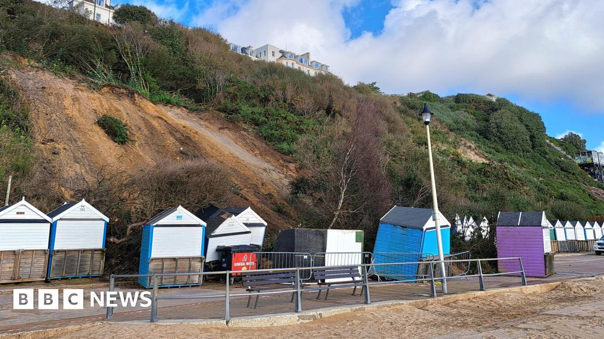 Bournemouth cliff slip hits beach huts for second time in a month - BBC ...