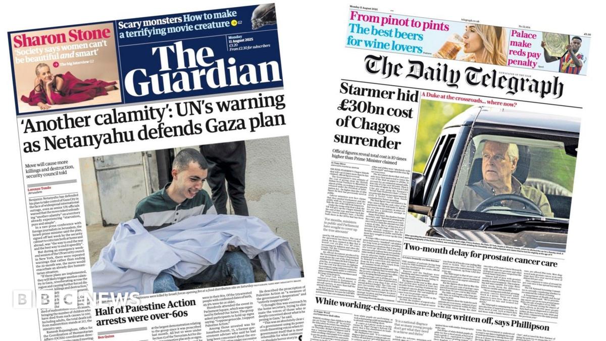Newspaper headlines: 'Calamity' in Gaza and '£30bn cost of Chagos ...