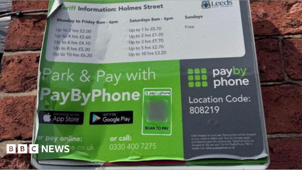 Fake QR code scammers targeting Leeds city centre parking bays - BBC News