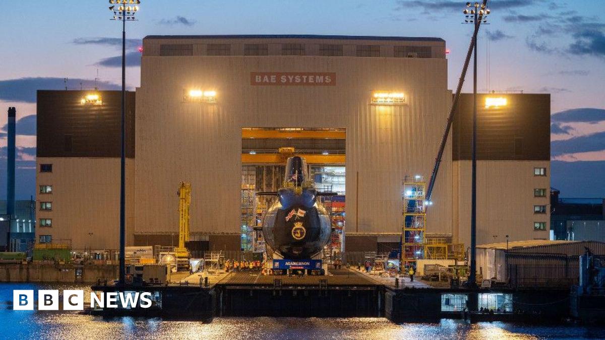 Sixth nuclear-powered attack submarine is launched in Barrow - BBC News