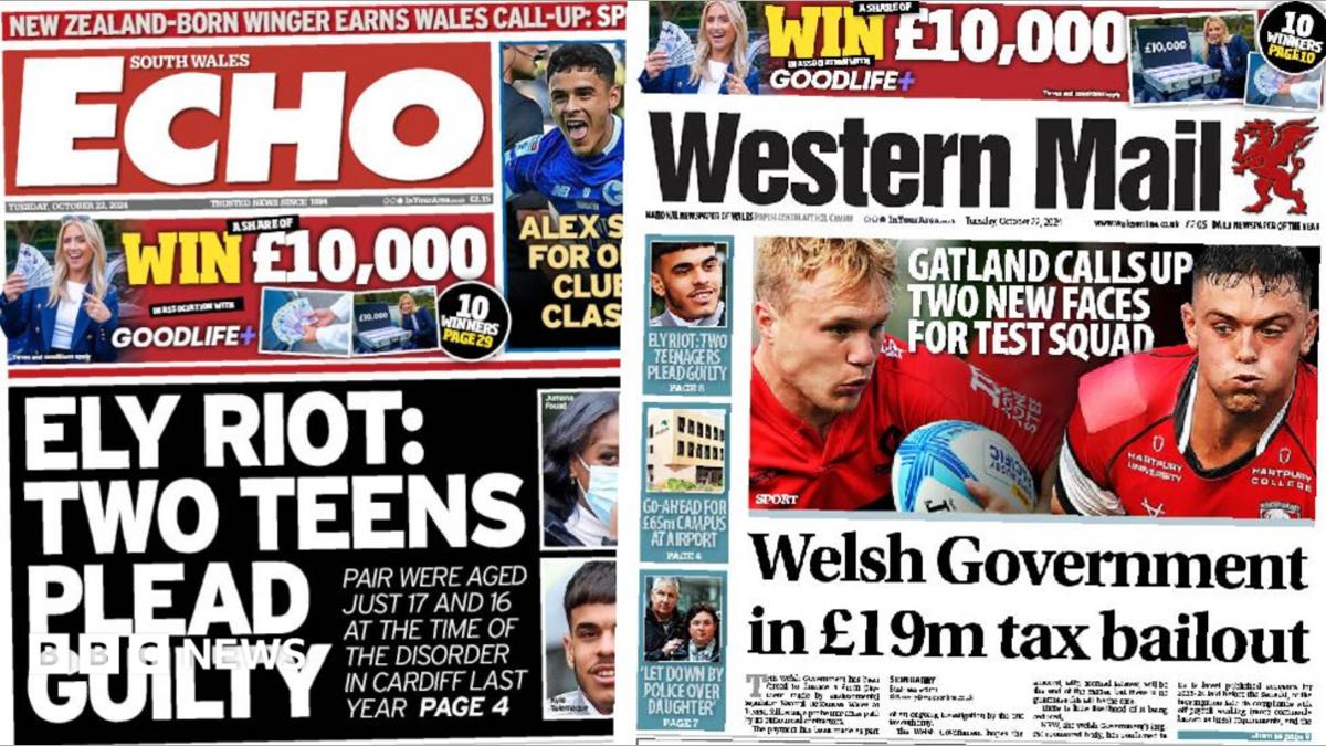 Wales' papers: Riot teens plead guilty and WG in £19m tax bailout - BBC ...