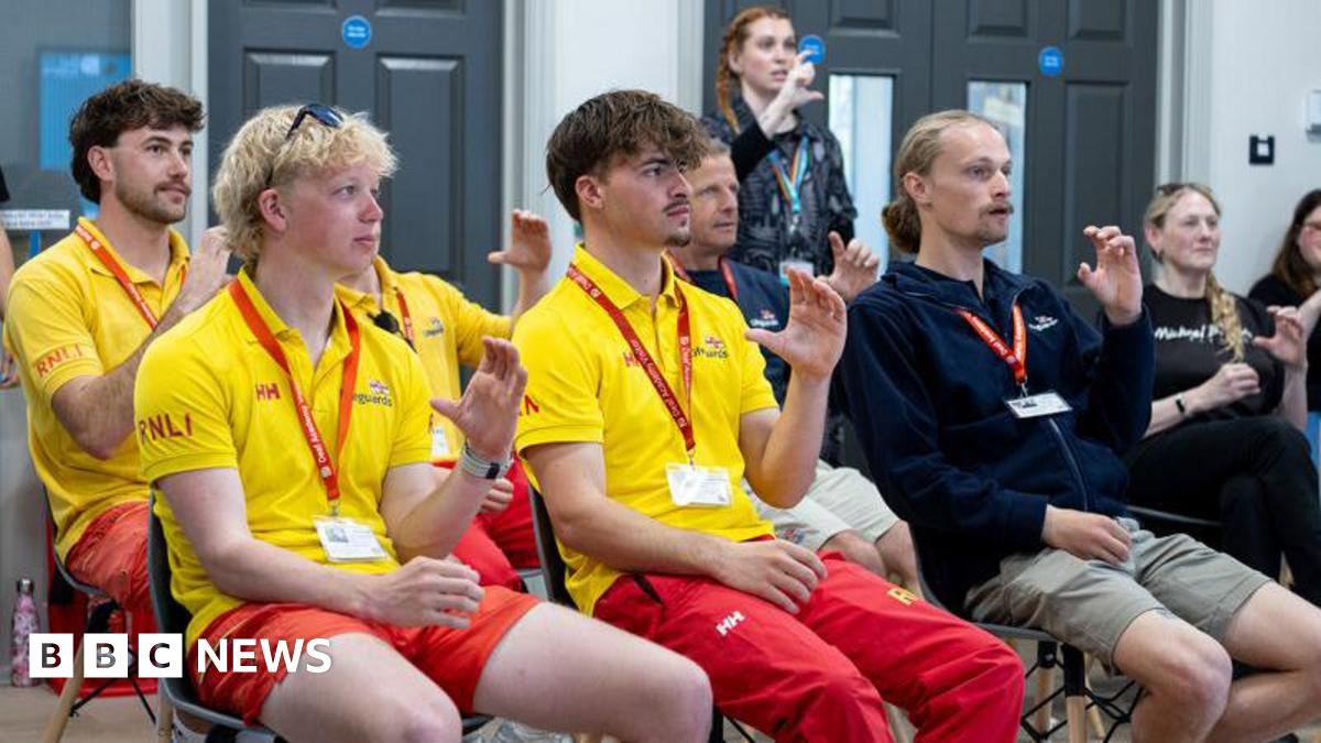 Exmouth Deaf Academy students teach RNLI lifeguards sign language - BBC ...