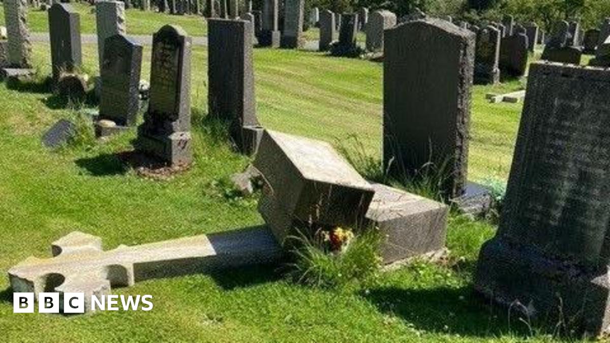 Vandals smash 40 headstones and burn crucifix at Barrhead cemetery ...