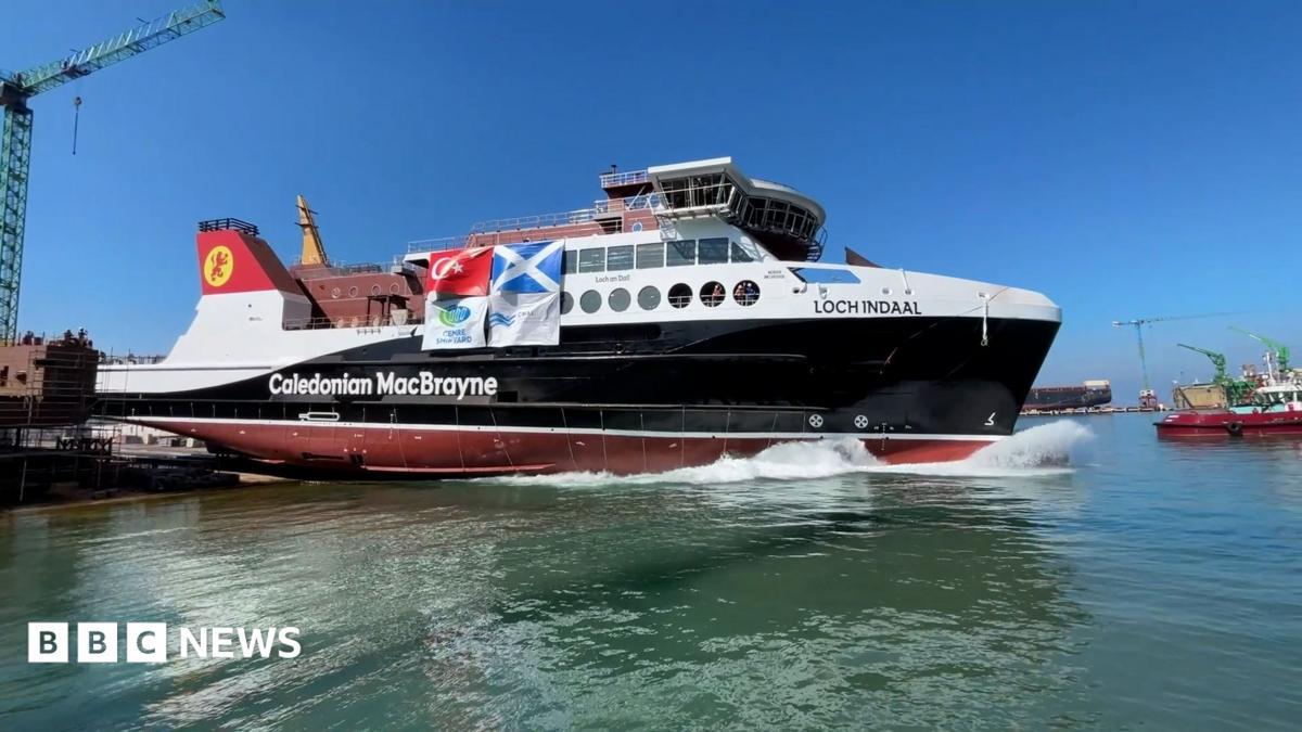 Islay and Jura CMAL ferry launched in Turkey - BBC News
