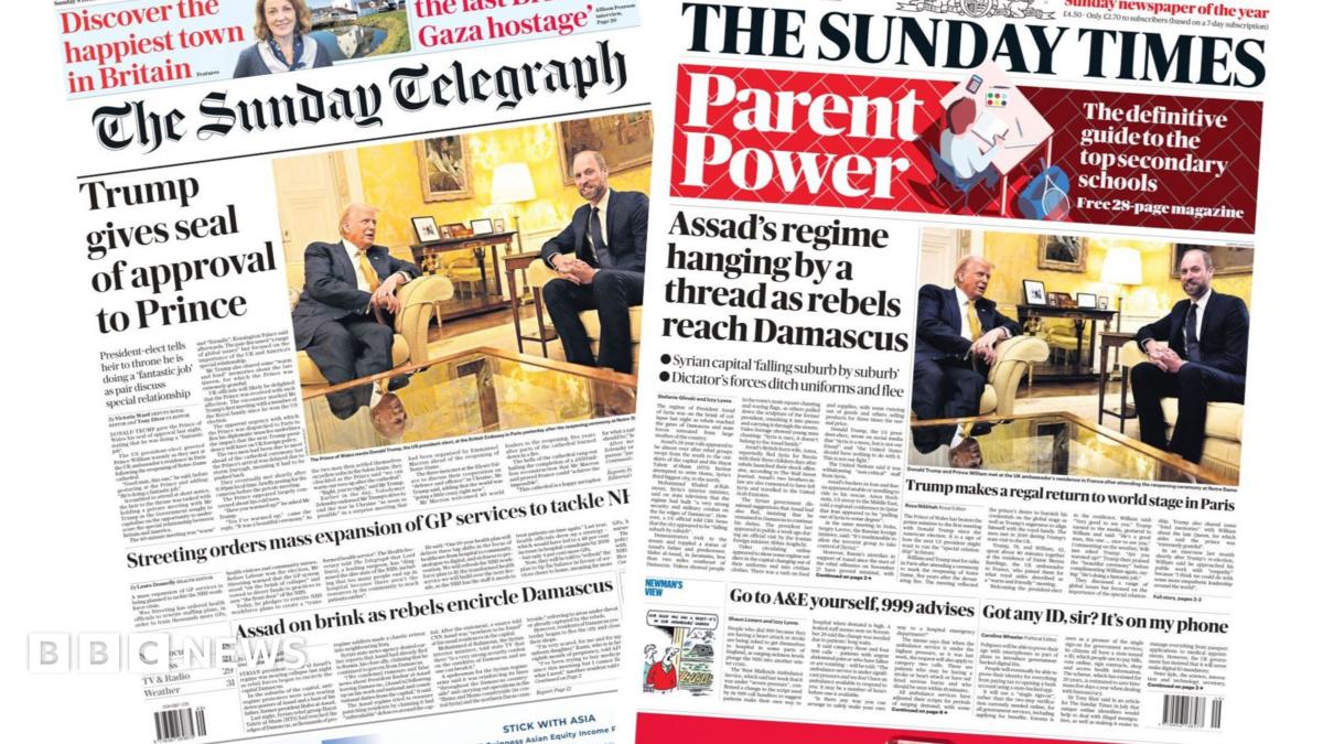 Newspaper headlines: Trump gives Prince 'approval' and Damascus ...