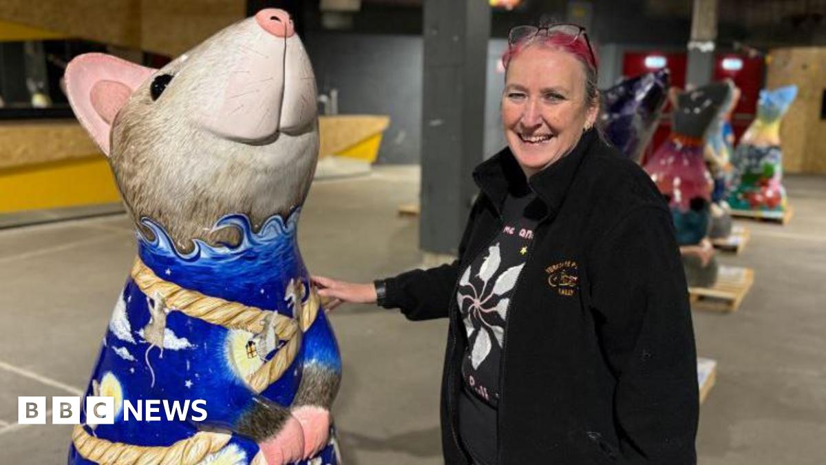 Hull's giant rat sculptures that honoured Mick Ronson go on show - BBC News