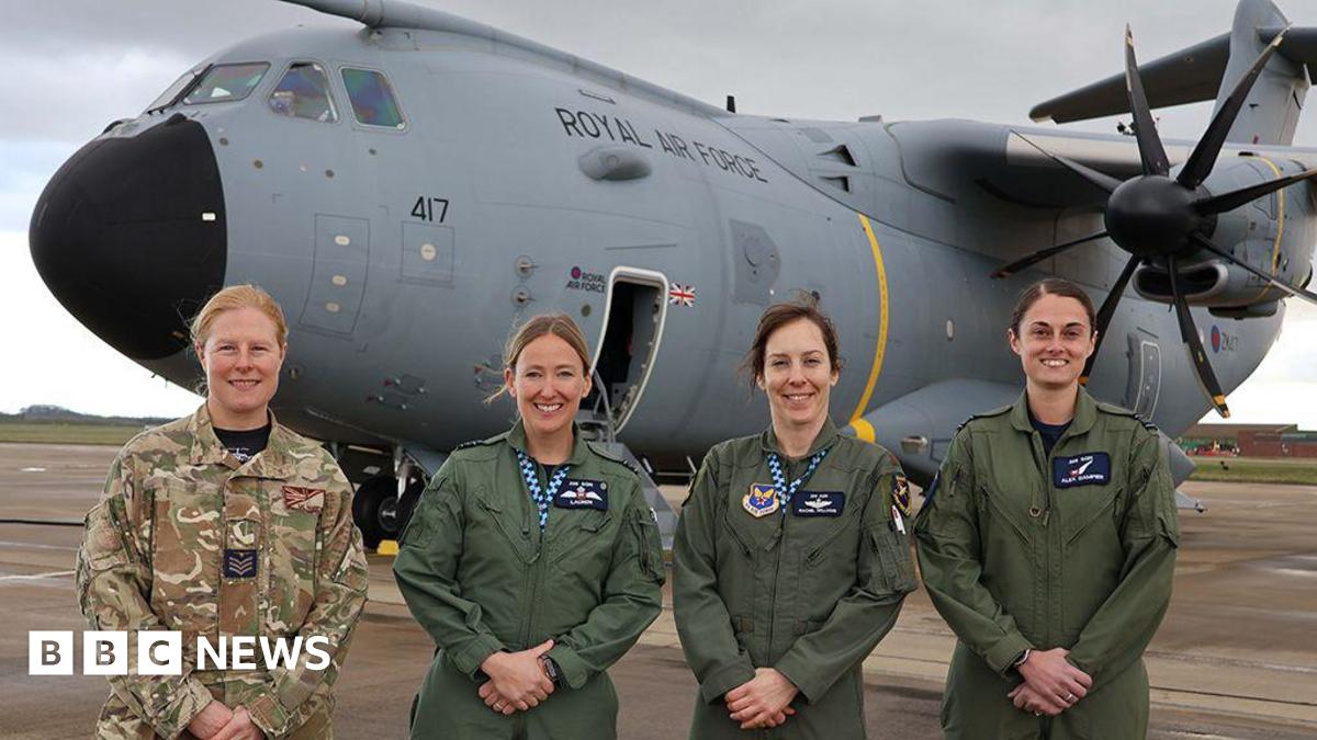RAF Brize Norton crew leads largest ever all-female flypast - BBC News