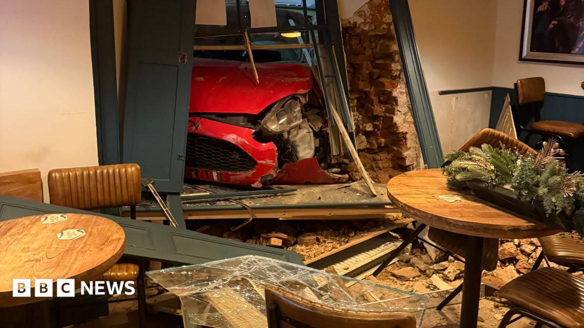 'Whirlwind' Christmas after car crashes into Boston pub - BBC News