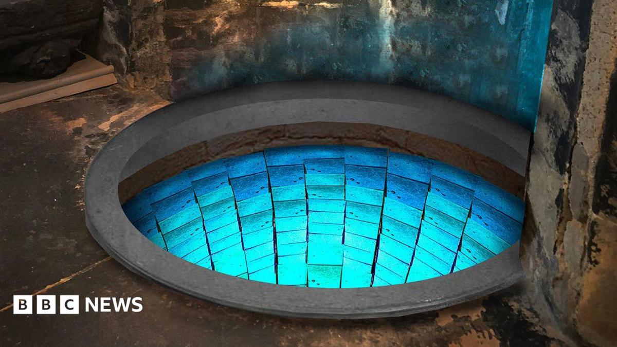 Hidden well in Glasgow Cathedral crypt shines blue with mosaic - BBC News