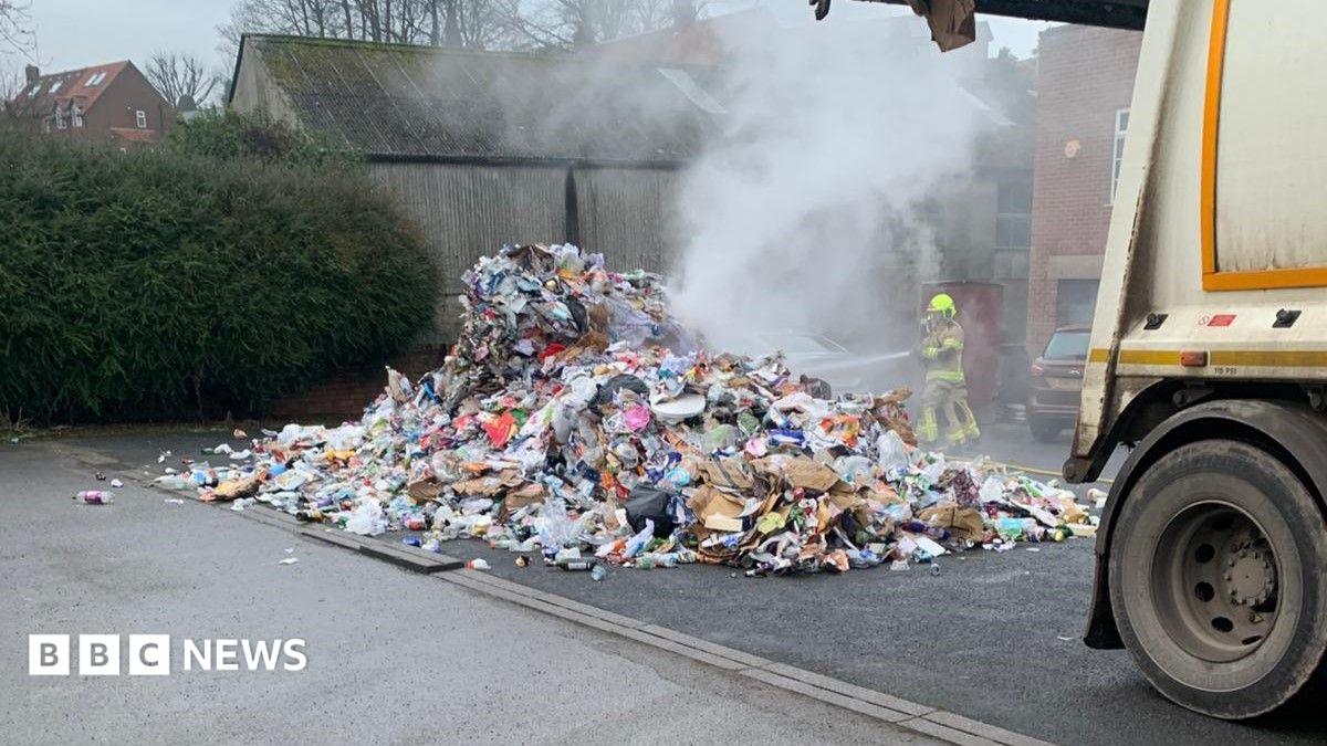 Bin lorry fire in East Yorkshire prompts disposable vapes warning - BBC ...