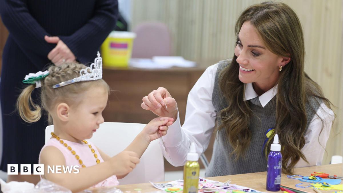 Kate writes message of support on parcel for Ukraine - BBC News