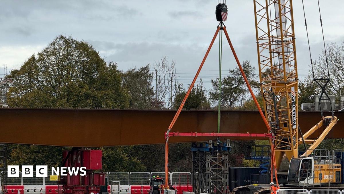 Construction completed on new £60m Penrith M6 rail bridge - BBC News