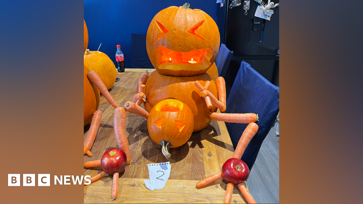 Oh my Gourd! 'Pregnant' pumpkins surprise Norfolk villagers - BBC News
