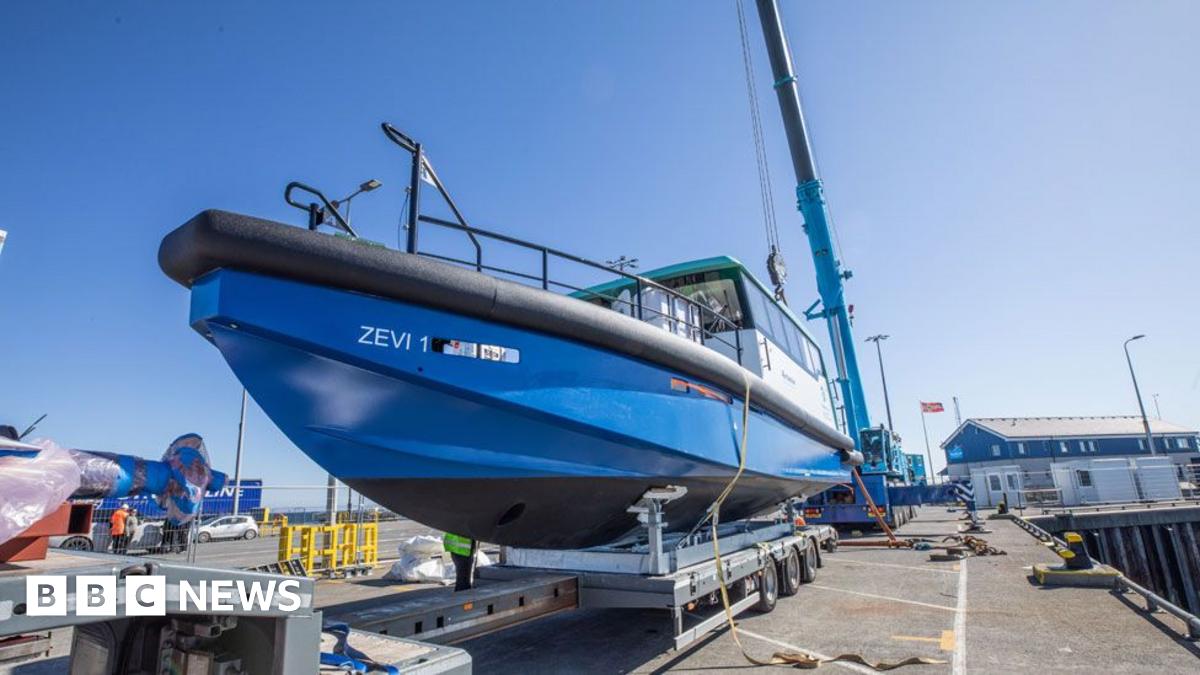 Electric hydrofoil ferry begins trials in Orkney - BBC News