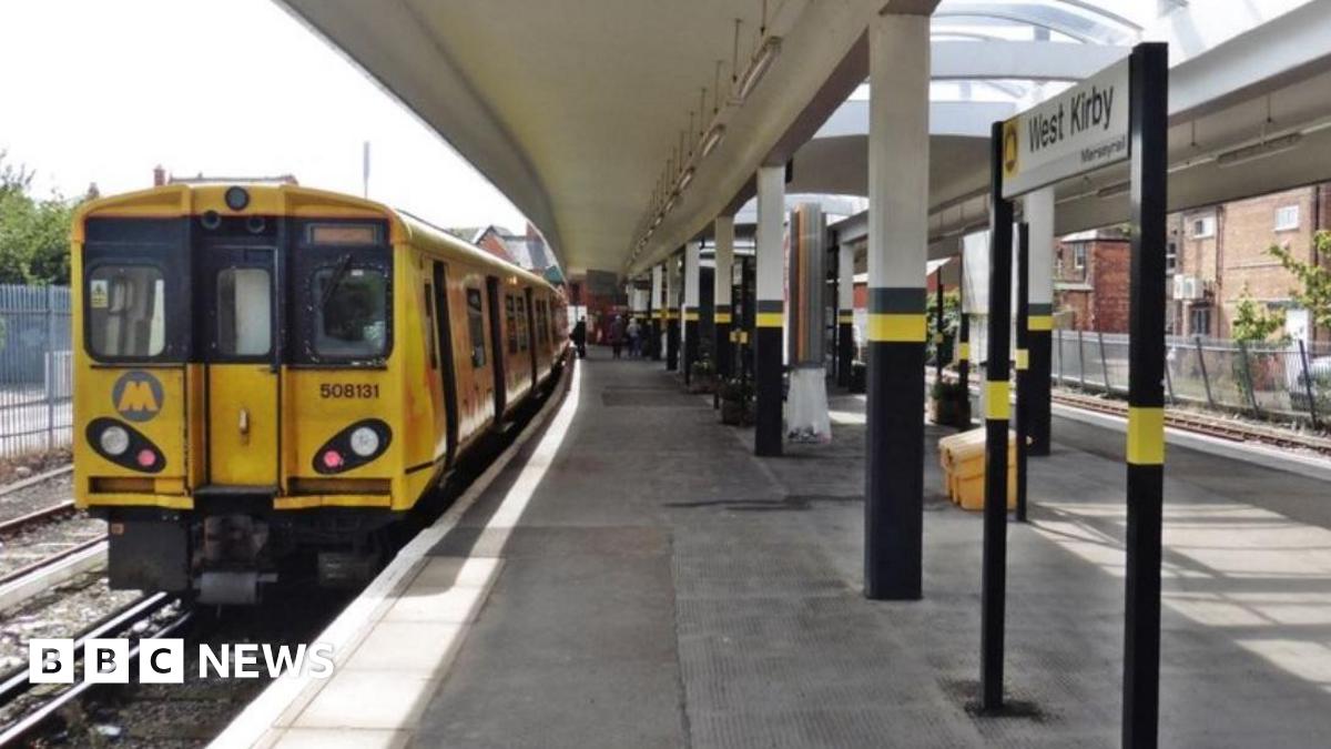 Derailed Merseyrail train causes delays as services are suspended - BBC ...
