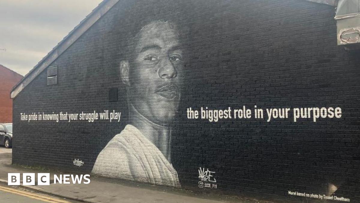 Marcus Rashford 'inspiring' pupils at former primary - BBC News