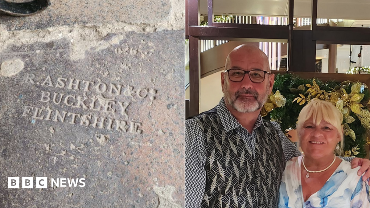 Buckley bricks spotted by couple on pavement in Antigua - BBC News