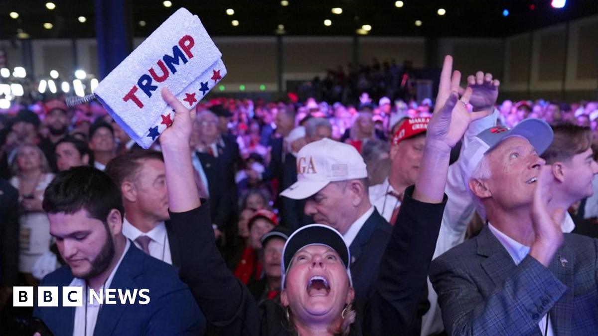 In pictures: Tears and jubilation on US election day 2024 - BBC News