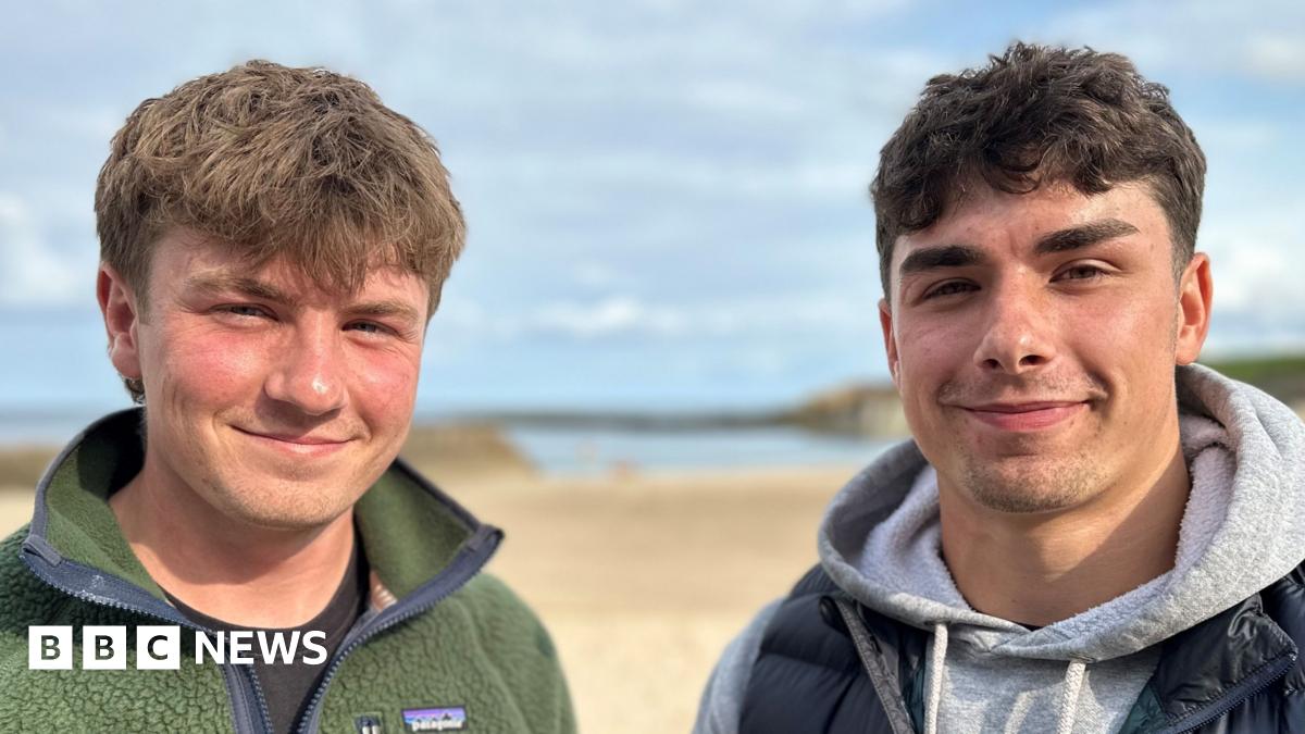 How Tynemouth surfer brothers survived rip current terror - BBC News
