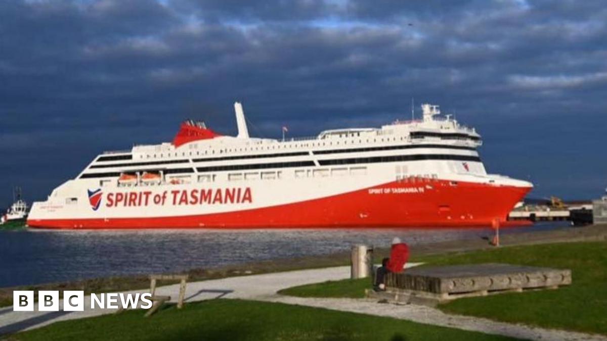 Australian ship mothballed due to size arrives in Edinburgh - BBC News