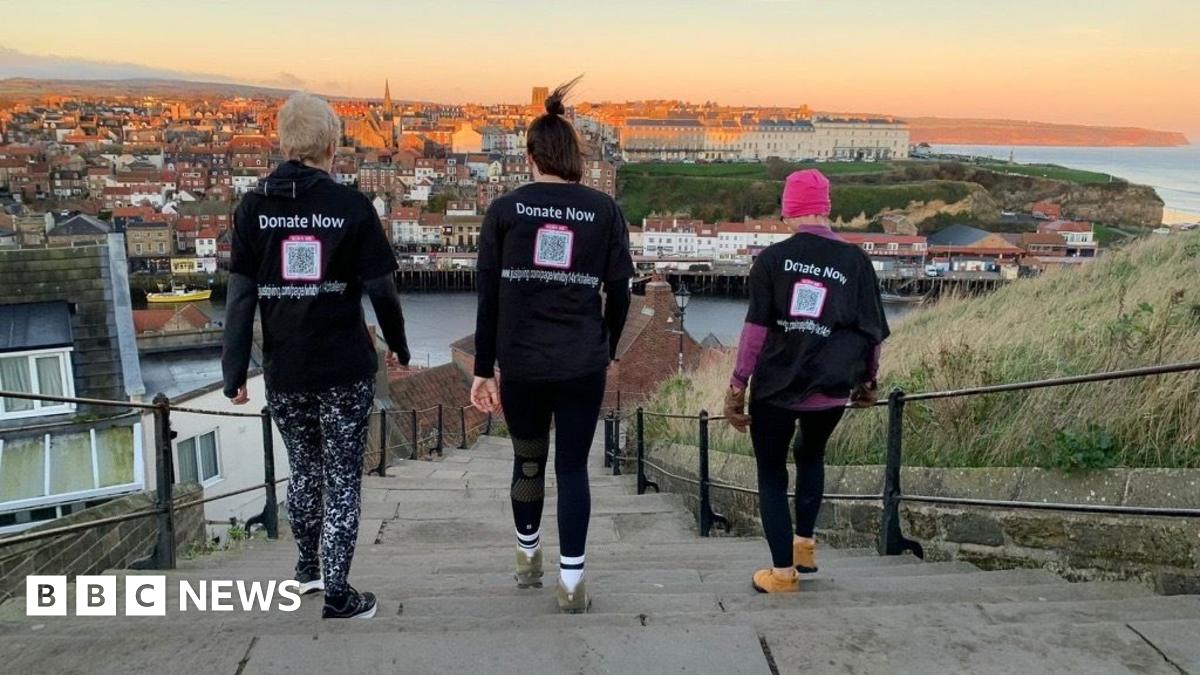 Family walk Whitby Abbey 199 steps challenge for niece - BBC News