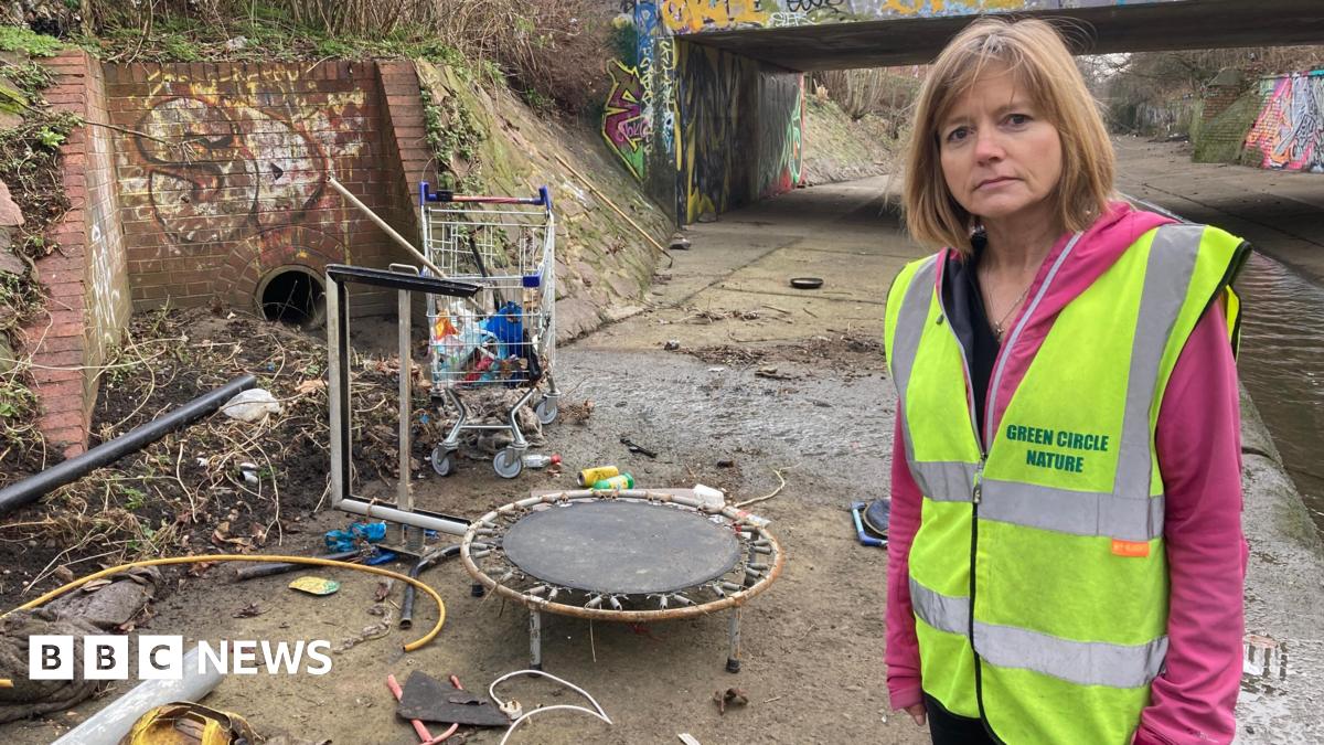 Warning brook in Leicester is 'used like open access landfill' - BBC News