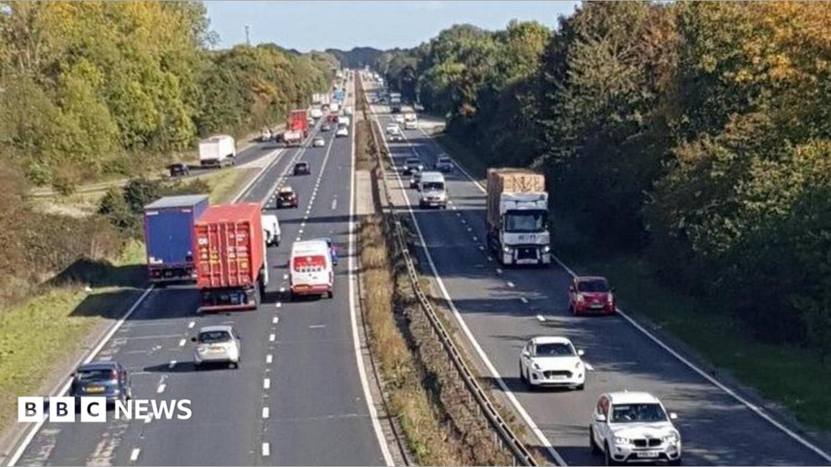 W﻿ork begins on £37m A12 resurfacing project at Marks Tey - BBC News