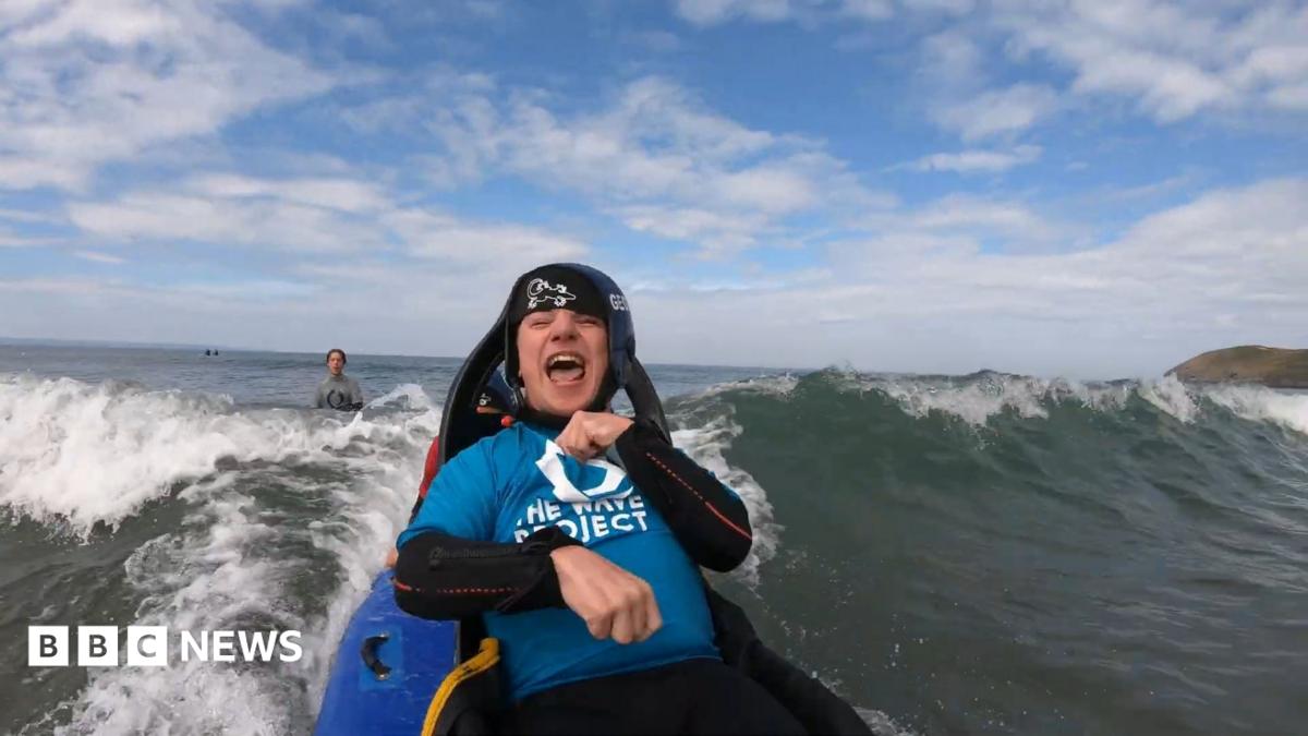 George inspires charity to help others hit the surf in Devon - BBC News