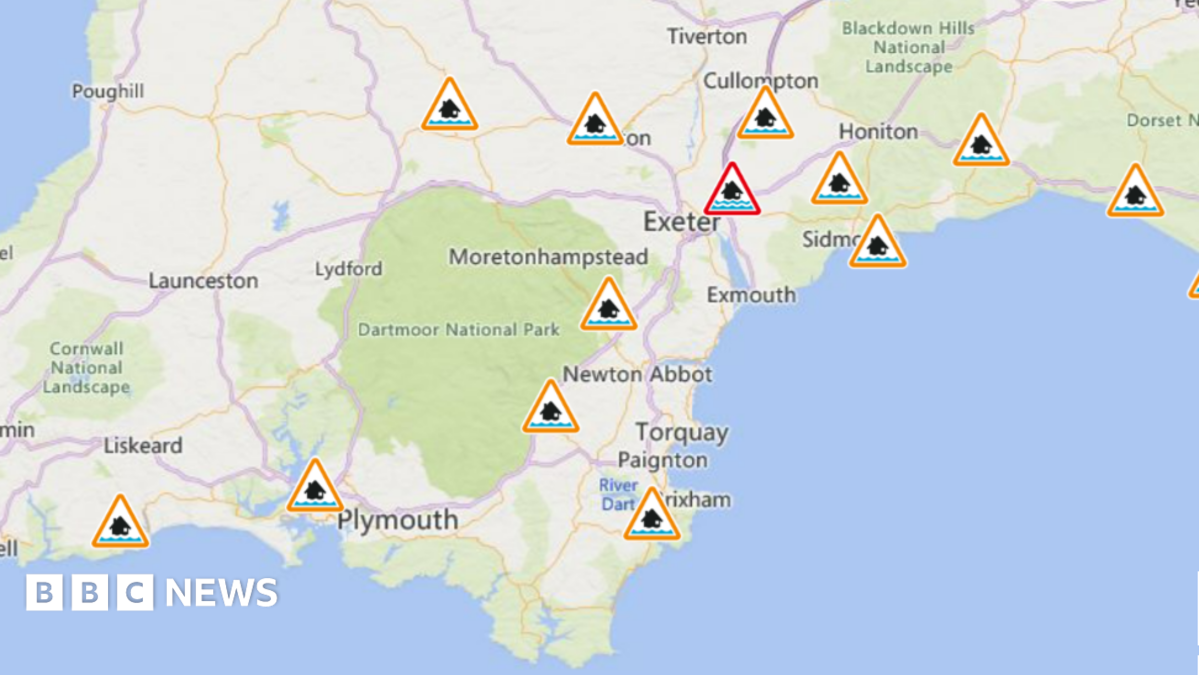 Environment Agency says to 'take action' amid Devon flood alerts - BBC News