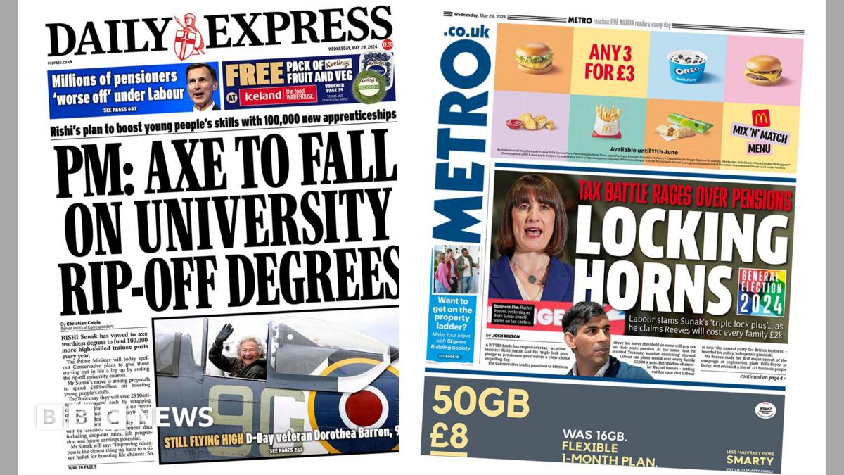 Newspaper headlines: PM's 'university cuts' and pensions 'tax battle ...