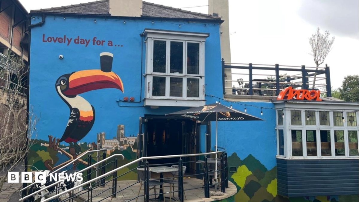 Future of Durham pub mural in limbo after row over colour - BBC News